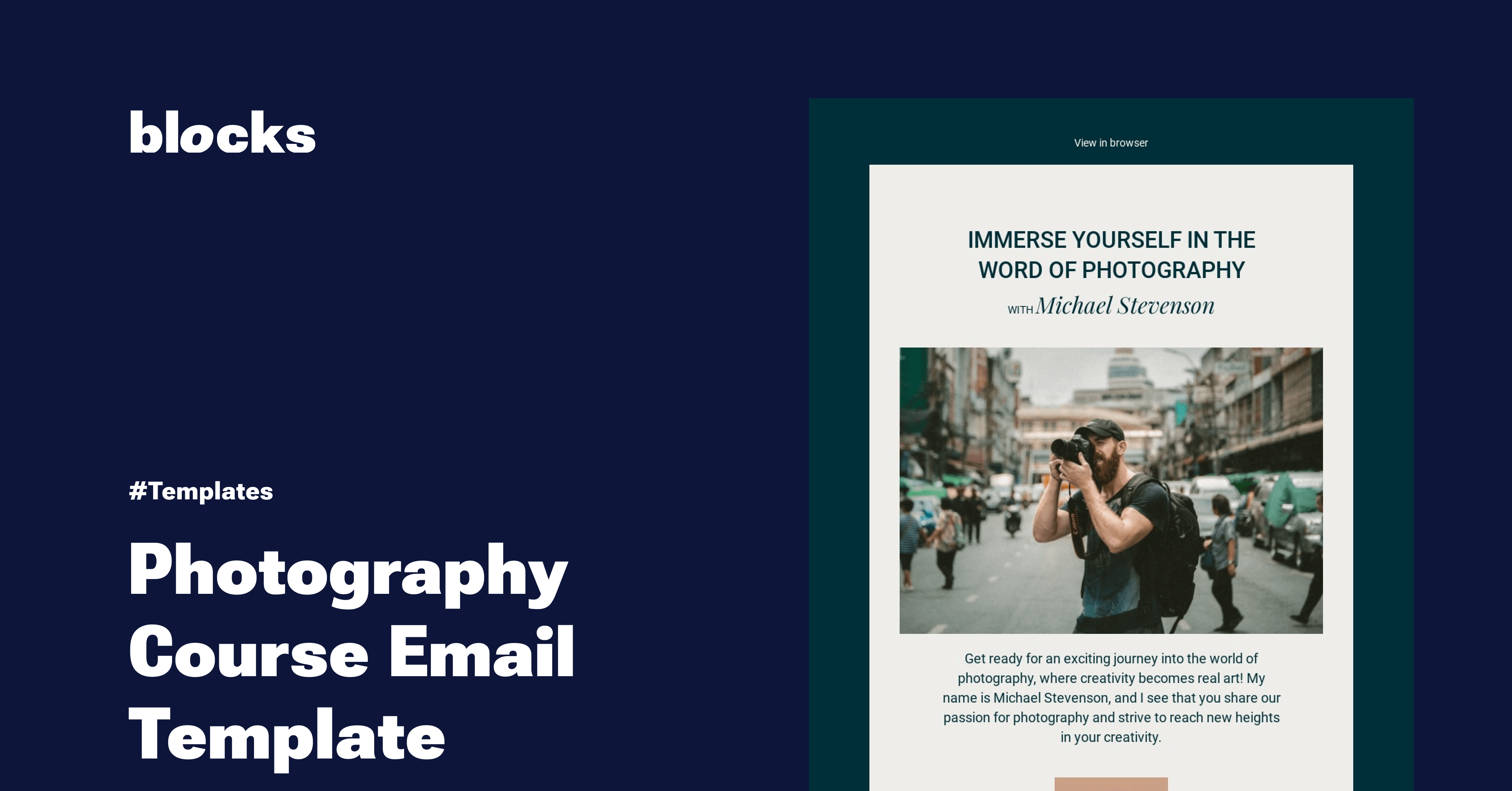 Capture Attention: Photography Course Email Template - Blocks