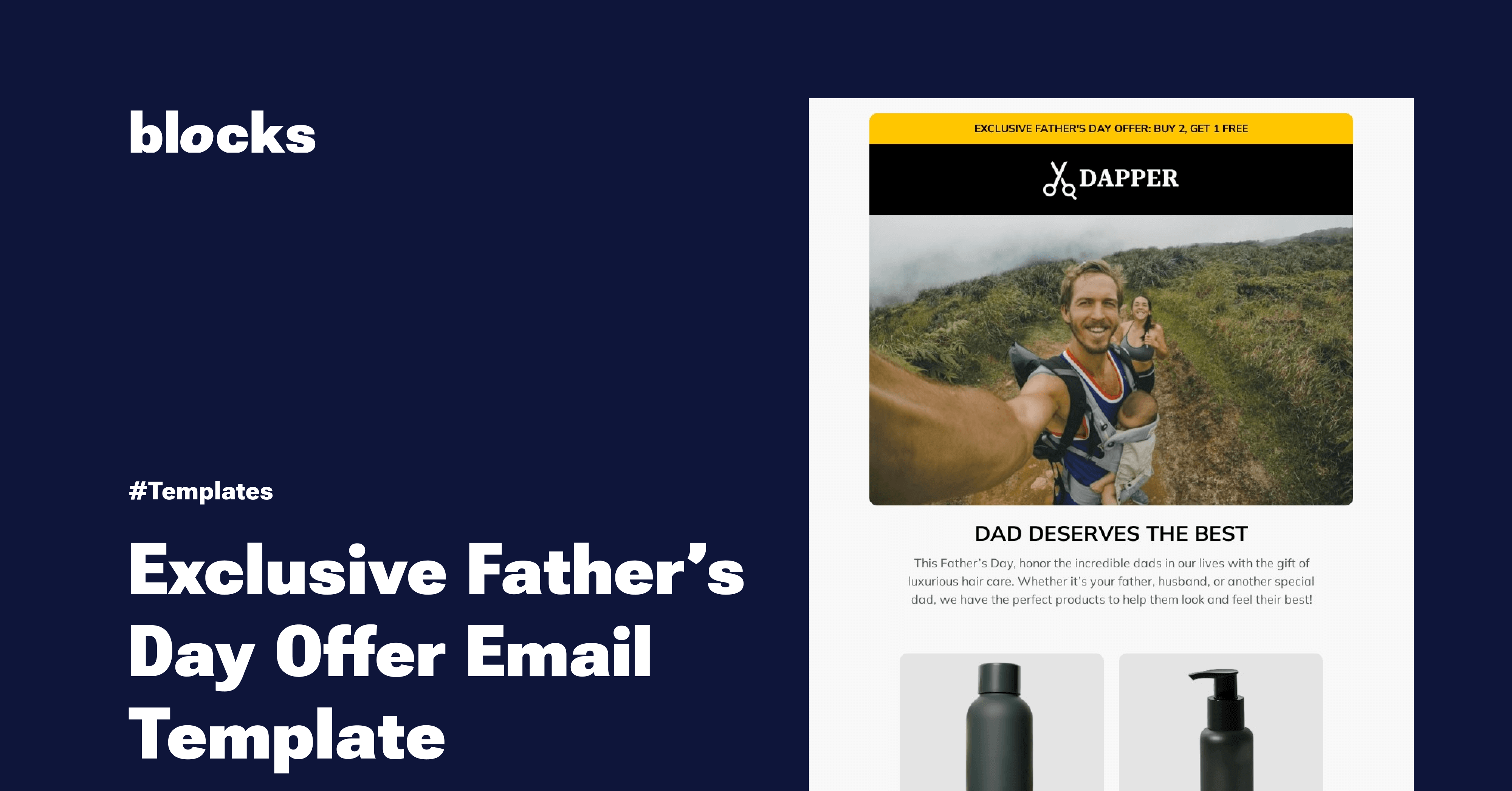Exclusive Father's Day Email Template for Haircare Brands - Blocks