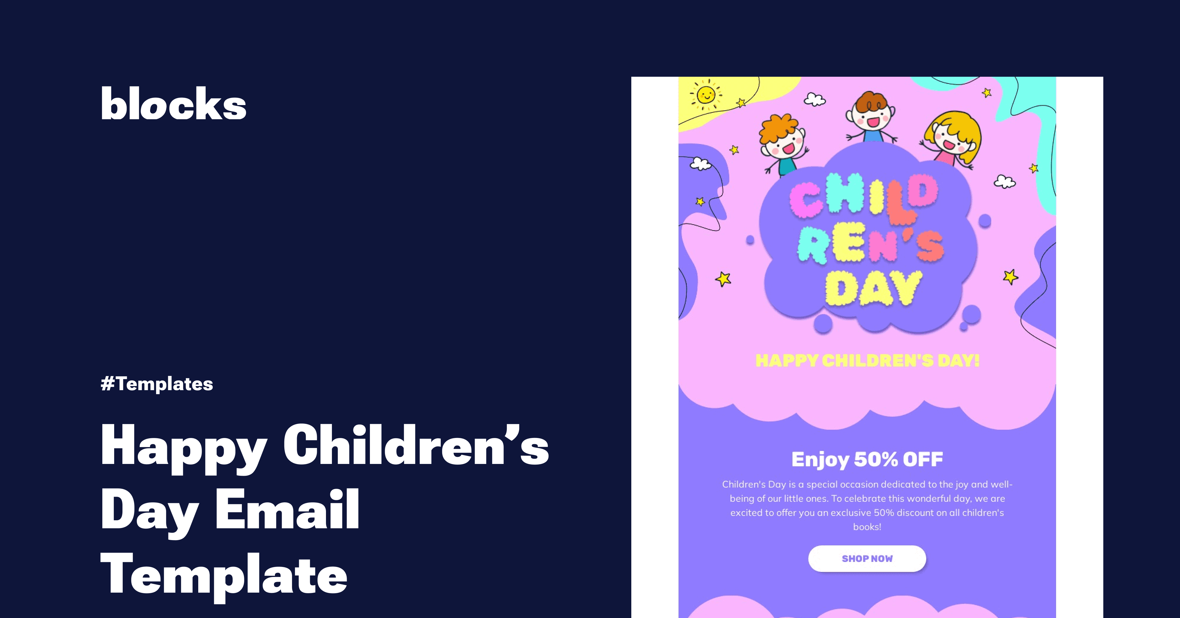 Happy Children's Day Email Template for Bookstores - Blocks