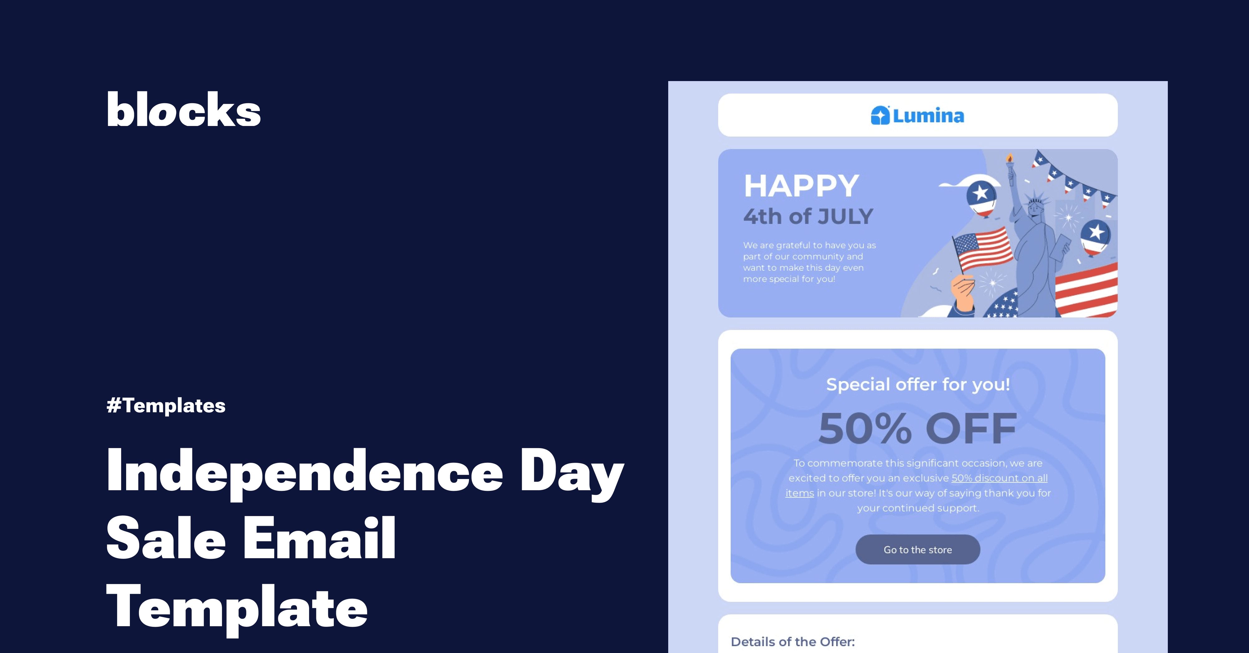 Boost Sales w/ Independence Day Sale Email Template by Blocks - Blocks