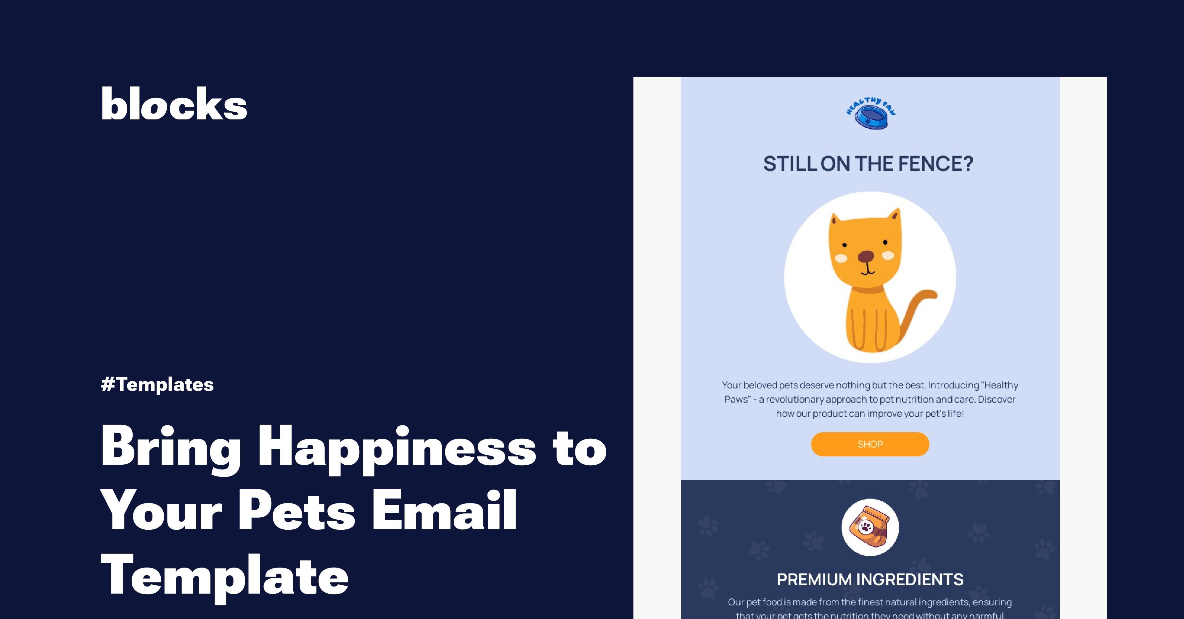 Health & Happiness for Your Pets Email Template - Blocks