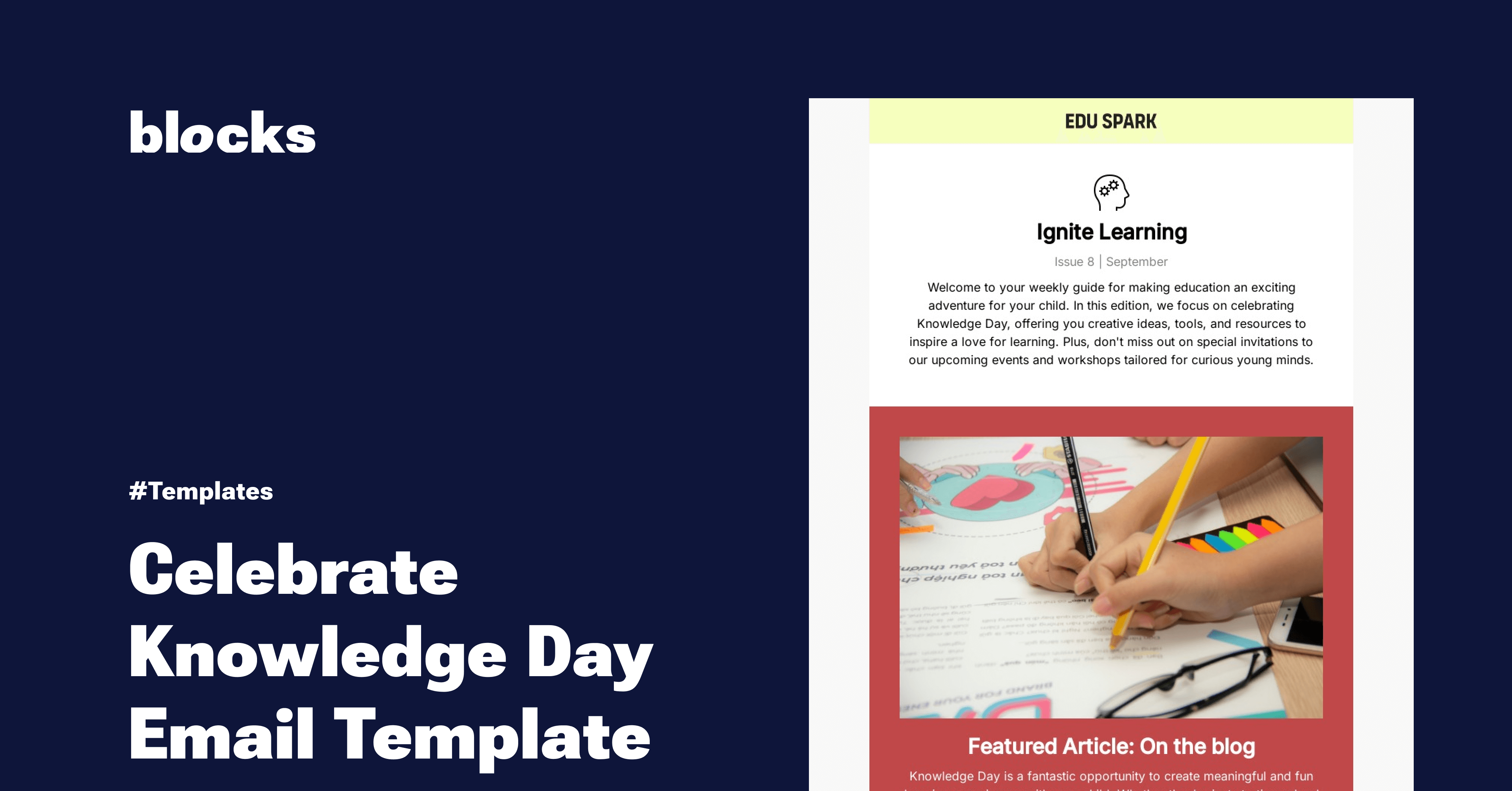 Celebrate Knowledge Day with your Children Email Template - Blocks