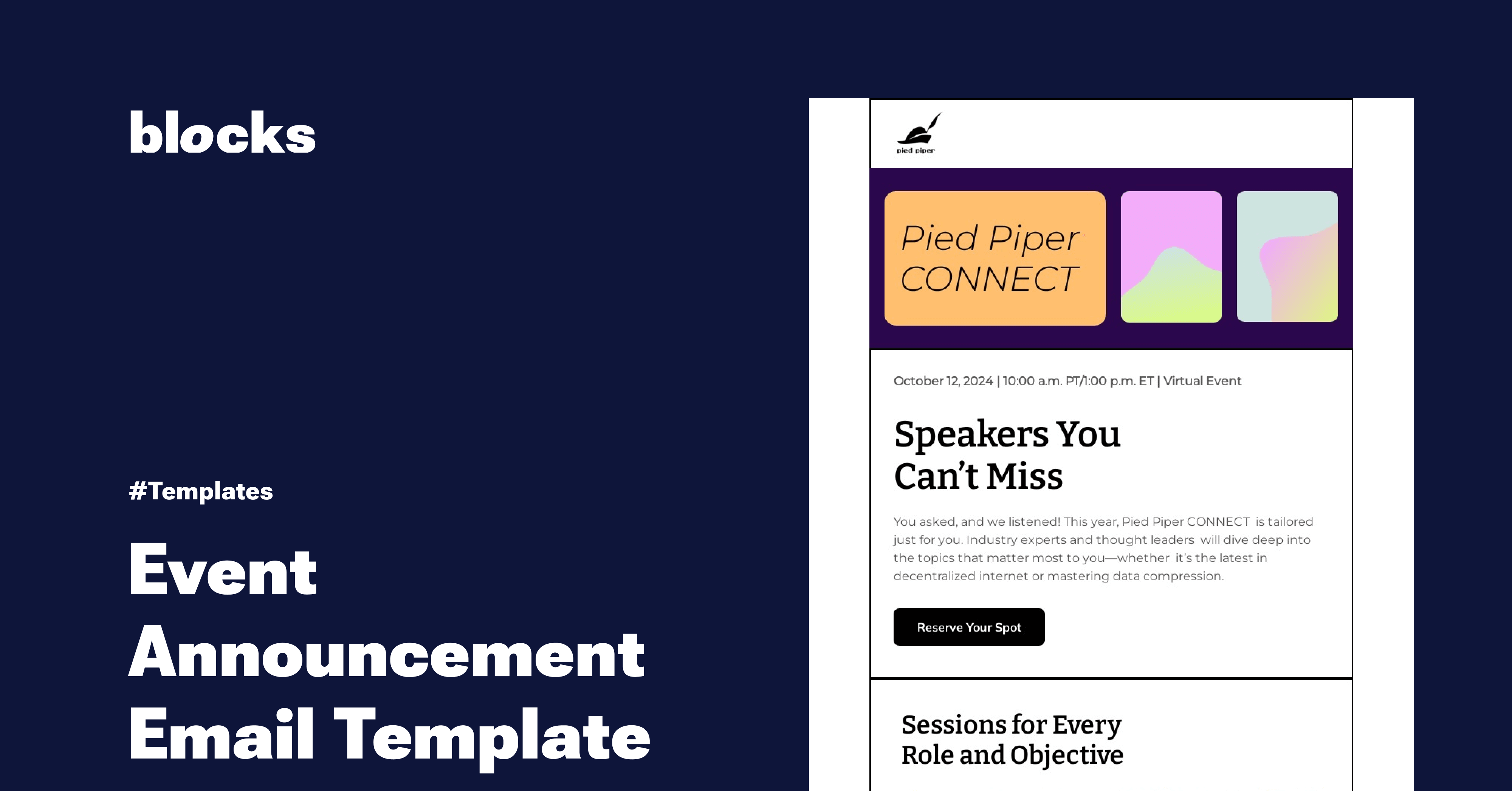 Event Announcement Email Template by Blocks No-Code Builder - Blocks