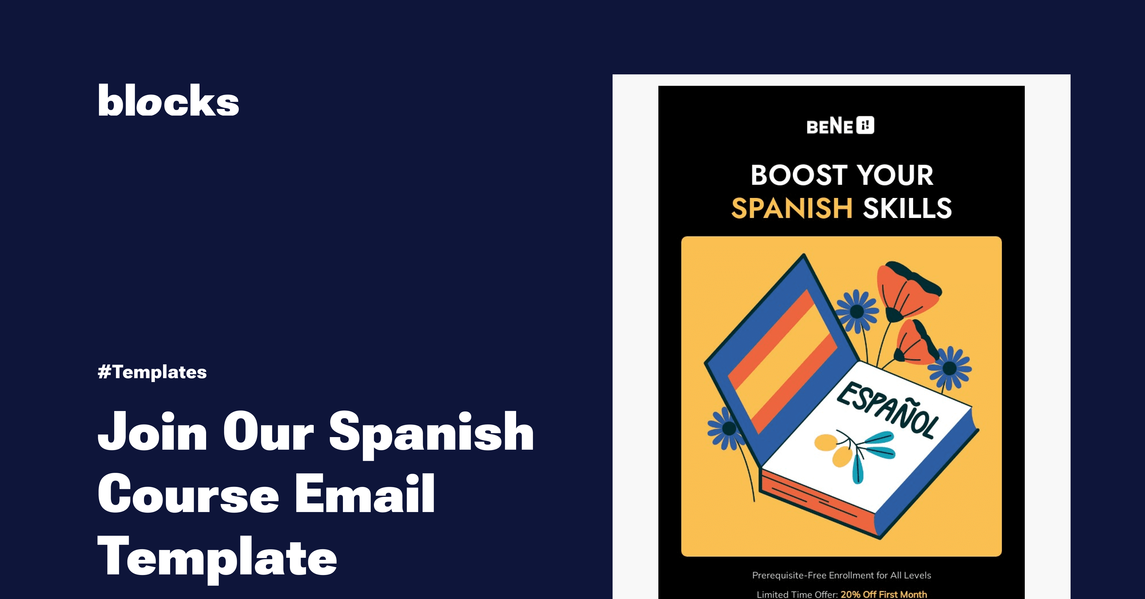 Spanish Learning Course Email Template | Engaging & Dynamic - Blocks