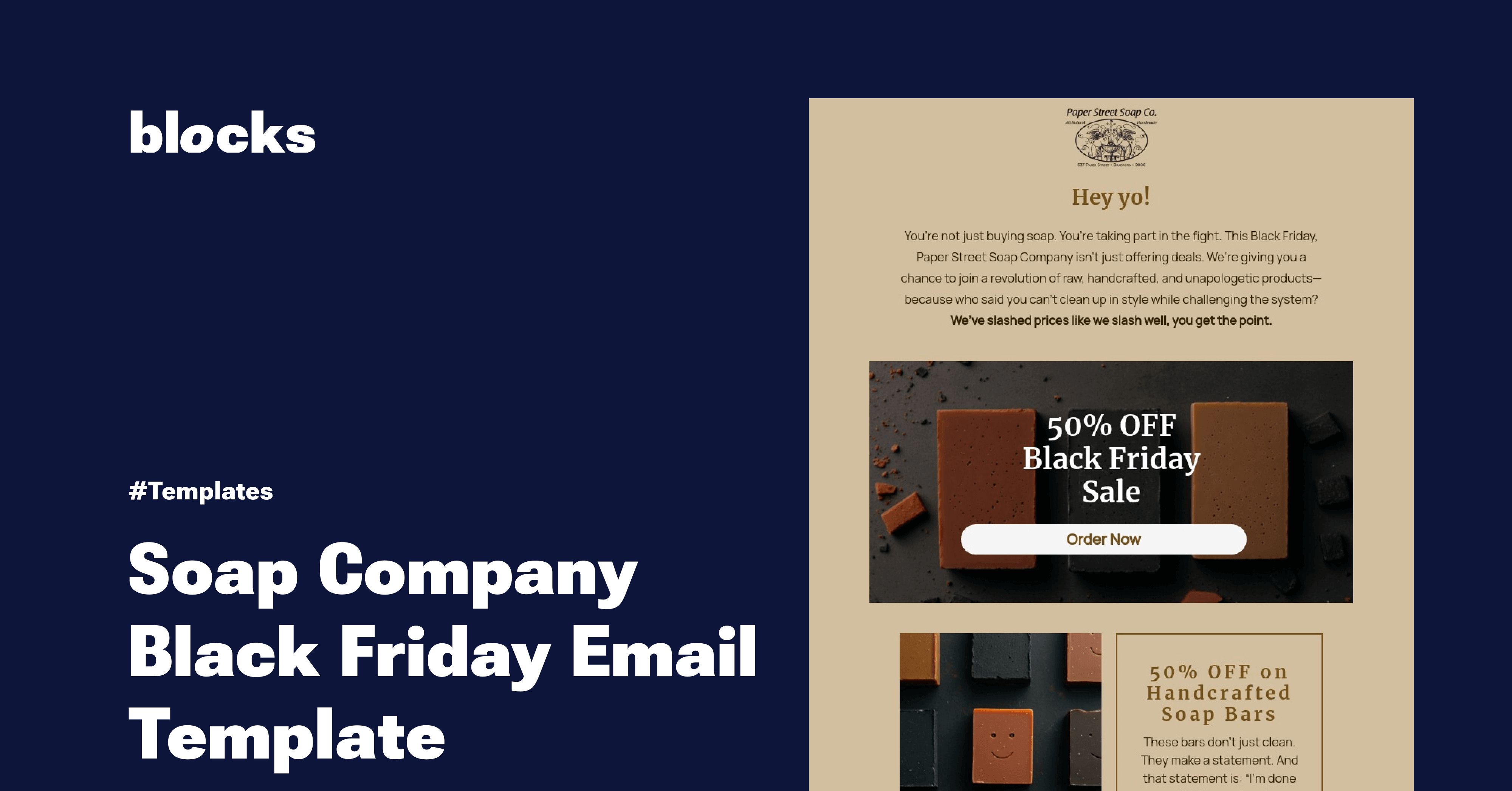 Sparkling Black Friday Email Template for Soaps - Blocks
